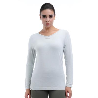 China Organic Cotton Long Sleeve Yoga Tees Anti Bacterial for sale