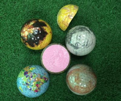 China transparent golf ball with pattern for sale