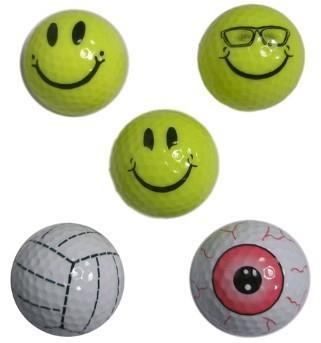 China Custom Logo Smile Face Golf Balls 2.5 Inch Diameter 100 Pack for sale