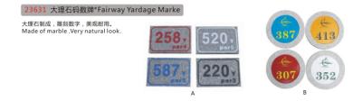 China Fairway Yardage Marker 100mm Diameter Durable Golf Course Sign for sale