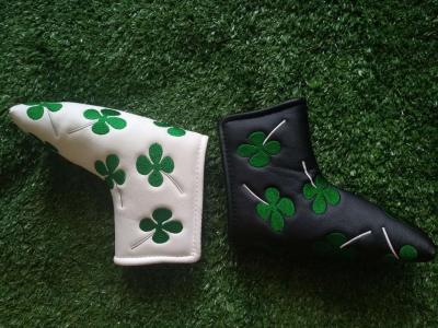 China Four Leaf Clover Golf Putter Headcover Durable Knit Design for Standard Putters for sale