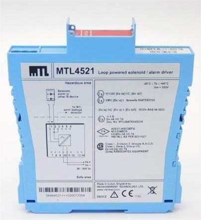 Quality MTL4521/L MTL5521 One-Channel Solenoid/Alarm Driver with 24V Maximum Output for sale