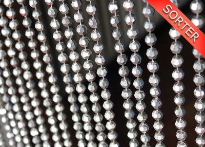 Sliver faceted plastic bead chain curtain for door