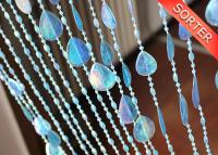 China Blue Plastic Bead Chain Curtain 90x210cm Room Divider Decorative Doorway Hanging for sale