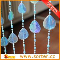 China Blue Plastic Bead Chain Curtain 90x210cm Room Divider Decorative Doorway Hanging for sale