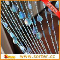 China Blue Plastic Bead Chain Curtain 90x210cm Room Divider Decorative Doorway Hanging for sale