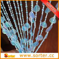 China Blue Plastic Bead Chain Curtain 90x210cm Room Divider Decorative Doorway Hanging for sale