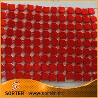 China Red Metal Sequin Cloth with 4-Branch Spider Design for Interior and Clothing Applications for sale