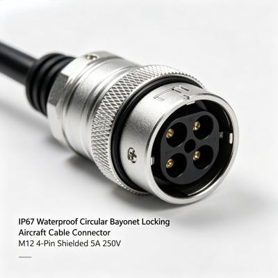 China IP67 Waterproof Shielded Cable 4 Pin Aviation Connector Bayonet Locking M12 Adjustable for sale