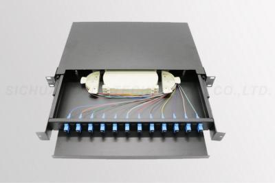 China SC 12 Core Fiber Optic Patch Panel 19 Inch 1U Rack Mount Pigtails Inside for sale