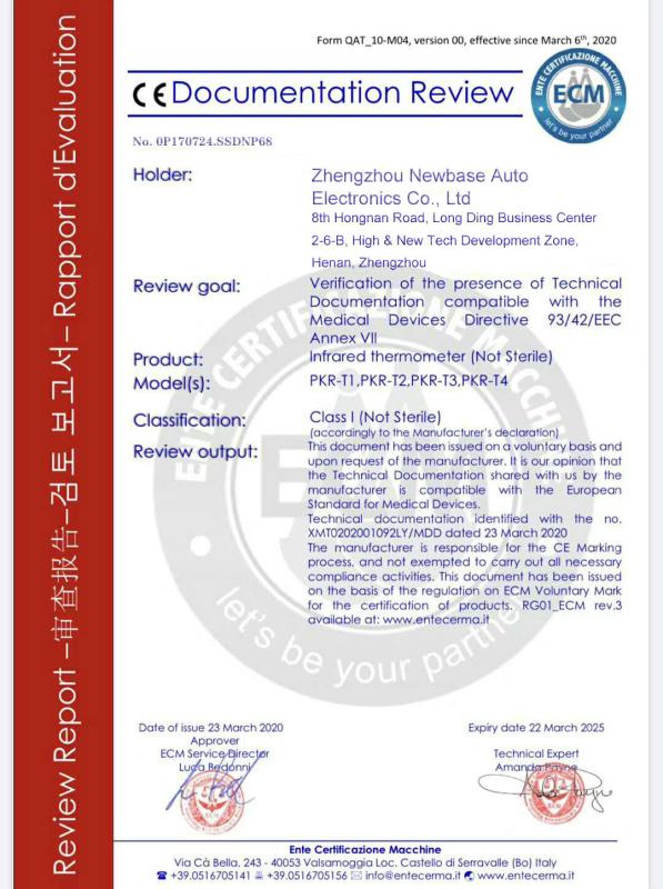 CE - Zhengzhou Newbase Auto Electronics Co., Ltd.