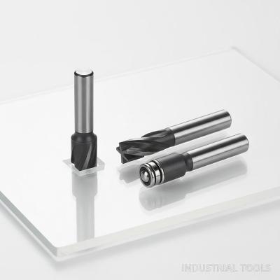 China Industrial Grade Carbide Bearing Router Bits with Bottom Bearing Placement for Acrylic Plate Routing for sale