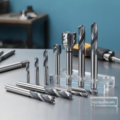 China PCD Router Bits with 1/4 Inch To 1 Inch Diameter No Coating for CNC Router Compatible Precision Cutting for sale