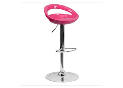Cina PP ABS Fuchsia Barbie Pink Adjustable Bar Stool With Electroplating Base in vendita