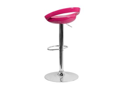 Cina PP ABS Fuchsia Barbie Pink Adjustable Bar Stool With Electroplating Base in vendita