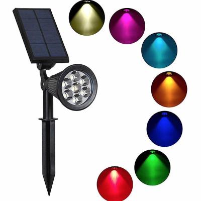 China Solar Spotlights Outdoor 7 Led Waterproof 7 Color Multi Color Solar Garden Lights (Changing & Fixed Color) for sale