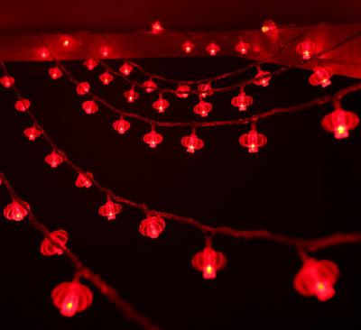 China 10/20/40/80LED Chinese Red Lanterns Solar String Lights Outdoor Lighting Festival Party Home Illumination for sale