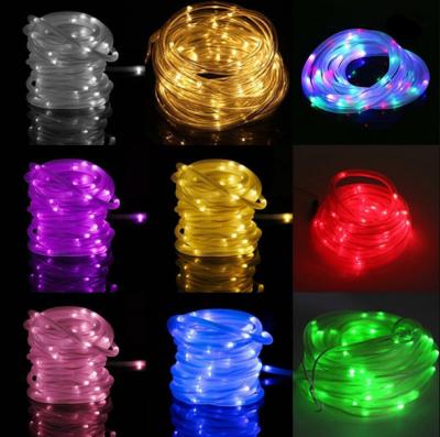 China 12M 100LEDs Solar Rope Tube Led String Strip Fairy Light Outdoor Garden Party Decor Waterproof for sale