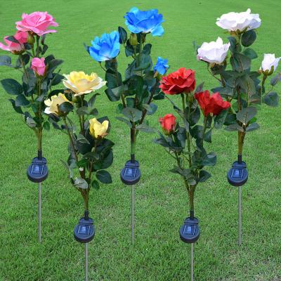 China Outdoor Beautiful Flowers Decorative Solar Powered LED Garden Lights (Pink/Red/Yellow/White) for sale