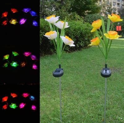 China 2Pack 4LED Solar Power LED light Calla Lily Flower Lamps outdoor Waterproof party Garden Yard Decorative Lights for sale