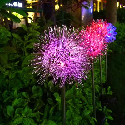 China Solar Powered Garden Stake Lights Outdoor Solar Powered Dandelion LED Stake Lights for sale