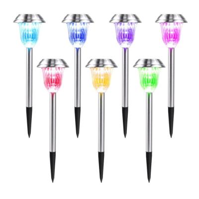 China Solar Powered Garden Stake Lights Outdoor Solar Powered Stainless Steel Garden LED Lawn Lights for sale
