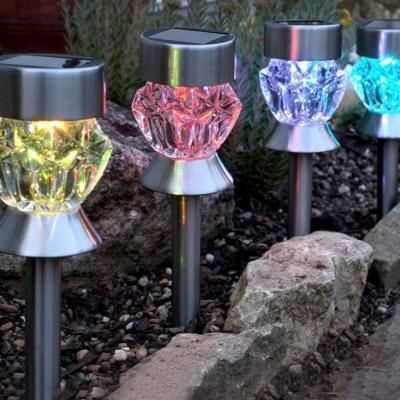 China Outdoor Solar Garden Stake Lights,Multi-Color Changing LED Garden Solar Lawn Lights for sale
