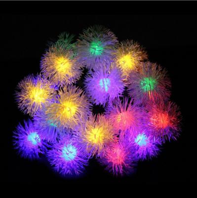 China 20LED Solar Power Fairy String Lights Hair Ball Decorative Garden Outdoor Lighting Festival Party Home Illumination De for sale