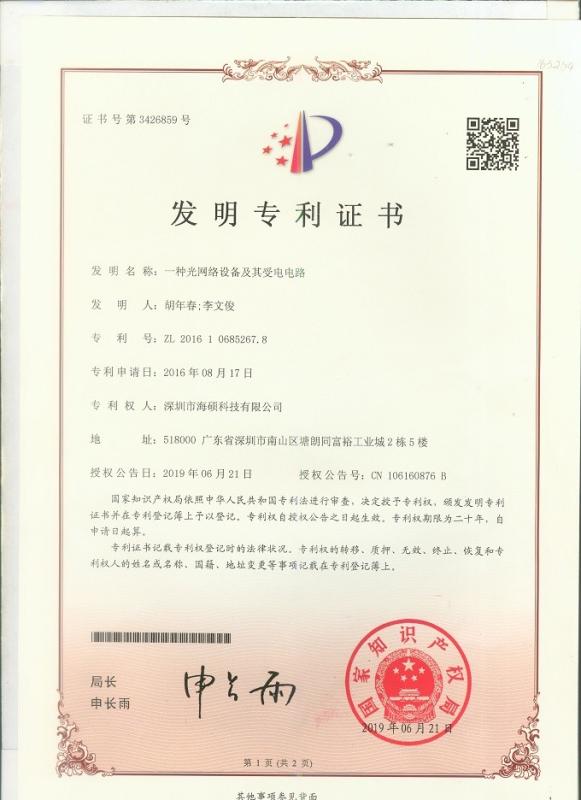 patent - HiOSO Technology Co., Ltd.