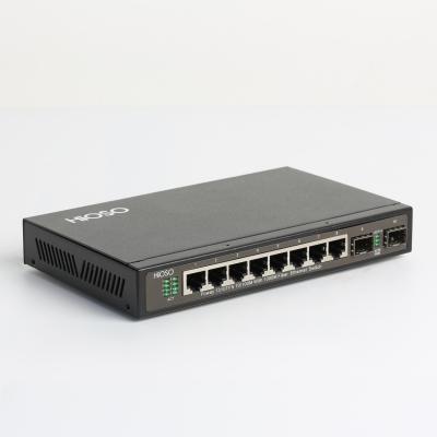 China Hioso 8 Rj45 TP Ports +2 ge Fiber Uplink Ports Ethernet Access Switch Gigabit Ethernet Switch for sale