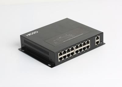 China Interruptor de red de HiOSO 16 el 100M Ports 2 el 100/1000M Rj 45, interruptor del cable de fribra óptica en venta