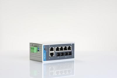 China 120km Transmissie 6 10/100M RJ4 2 100M FX Din Rail Ethernet Schakelaar 8 Havens Te koop