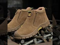 Anti-Static Shoes, Breathable Solid Outsole, Suede Leather, Steel Toe, Puncture-Resistant, Men’s Sum