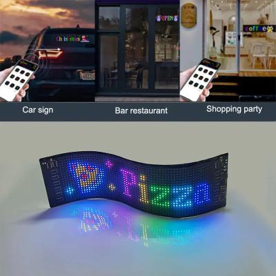 China Advertising Scrolling LED Car Sign Board Programmable App Control Outdoor Full Color LED Signs for sale