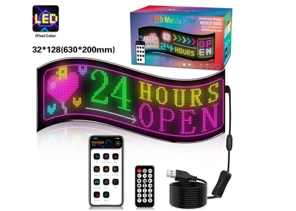 32*128  Led Advertising Signs Board  Animation LED Panel With App Remote Control