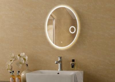 Cina Spessore dello specchio 5mm del bagno illuminato ovale su misura dimensione con la striscia della luce del LED in vendita