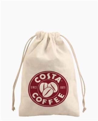 China Custom Recycle Organic Cotton Pouch Canvas Drawstring Dust Bag With Logo Print for Clothes Shoes Package for sale