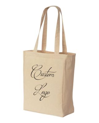 China Embroidered Recycled Canvas Bags Totes Logo Printed Customizable for sale