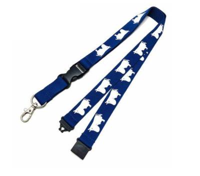 China Personalizado Flat Breakaway Poliéster Lanyard Plástico tecido Pantone Cor à venda