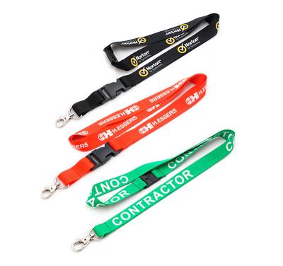 China Personalizado Flat Breakaway Poliéster Lanyard Plástico tecido Pantone Cor à venda