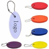 China Wholesale Blank Plain PU Foam Floating Keychain 8cm x 3.5cm Custom Logo for sale