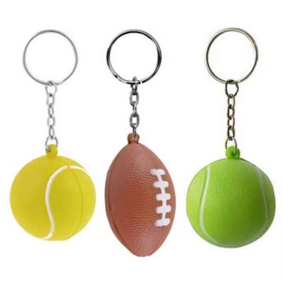 Cina Personalized 3D Basketball Stress Keychain Badge Soft PU For Promotion Gifts in vendita