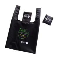 China Custom Logo Foldable Reusable Shopping Bag 190T Polyester 15kg Capacity for sale