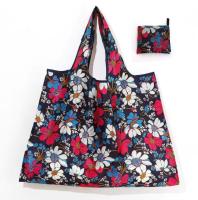 China Custom Logo Foldable Reusable Shopping Bag 190T Polyester 15kg Capacity for sale