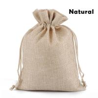 China Custom Jute Drawstring Dust Bag with Logo Printing Machine Washable 100pcs MOQ for sale