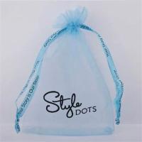 China Custom Logo Printed Solid Organza Drawstring Dust Bag Mesh Gift Pouch 20x30cm for sale
