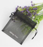 China Custom Logo Printed Solid Organza Drawstring Dust Bag Mesh Gift Pouch 20x30cm for sale