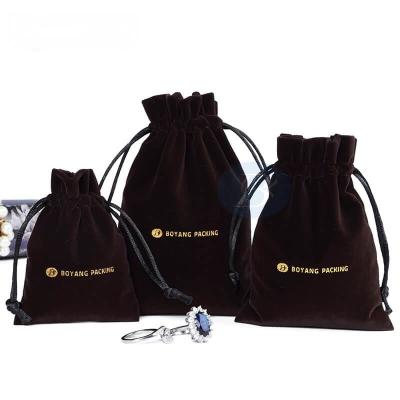 China Hot Stamping Small Drawstring Dust Bag Bulk For Jewelry Necklace Bracelet Velvet Bags à venda