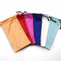 China Custom Logo Microfiber Drawstring Dust Bag for Eyeglasses Storage 15x18cm for sale