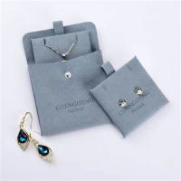 China Custom Microfiber Suede Envelope Jewelry Pouch 10x10cm Button Closure Bulk Storage for sale